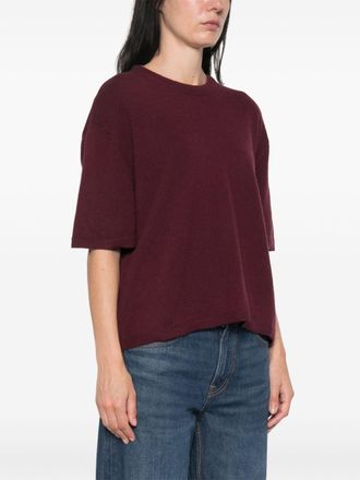 Soft Goat Cashmere Knit T-shirt - Bordeaux