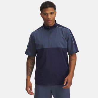 Under Armour Drive Wind Kurzarm-Oberteil für Herren Midnight Blaue Marine / Downpour Grau / Downpour Grau XXL
