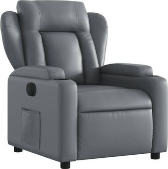vidaXL Relaxsessel Elektrisch Grau Kunstleder - Vidaxl