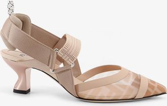 Fendi Colibr&igrave; d&eacute;collet&eacute; in leather and mesh - FENDI - gender_Woman