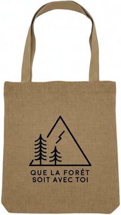 Fabulous Sac Shopping Tote Bag Aspect Lin - Que la for&ecirc;t soit avec toi &Eacute;cologie Environnement Nature - Sac de Courses Toile Epaisse 360g Beige Naturel Cabas Po