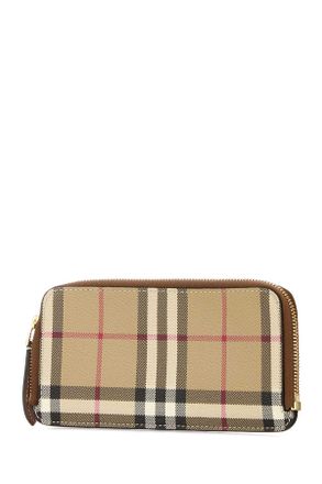 Burberry Womens Printed Canvas Card Holder Vntgchkbriarbrown Portafogli Wallet