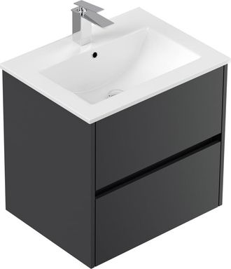 Magnolia Home Badm&ouml;bel Taifun & Waschtisch 60cm 2 Greifraum SoftClose Ausz&uuml;ge