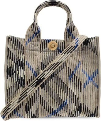 Burberry Femme, Sacs, Multicolore, Taille: ONE Size Mini sac cabas tricot&eacute; &agrave; carreaux