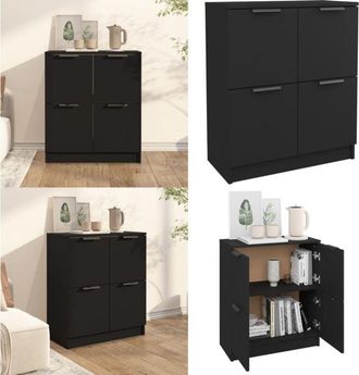 vidaXL Vidaxl - Buffet noir 60x30x70 cm bois dingénierie - Buffet Noir - Meuble De Rangement - Armoire - Commode - Mobilier Contemporain - Home & Living