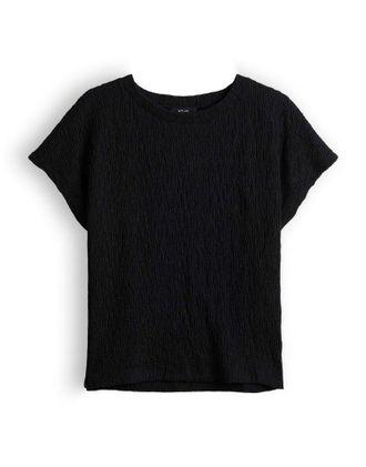 OPUS Kurzarmshirt Sistruk aus Jersey mit Crinkle Effekt Der &uuml;berschnittene Arm sorgt f&uuml;r eine relaxte Silhouette