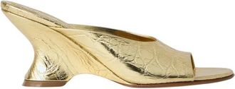 Dries Van Noten Femme, Chaussures, Jaune, Taille: 40 EU Mules Sculpt&eacute;es en Cuir