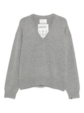 Extreme Cashmere pull N&ordm;457 Jack &agrave; col v en cachemire - Gris