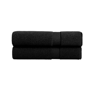 Egeria Diamant Duschtuch, 70x140 cm, Weiches, hoch absorbierendes, schnell trocknendes duscht&uuml;cher gro&szlig; f&uuml;r den t&auml;glichen Gebrauch, 2 Pack, Black