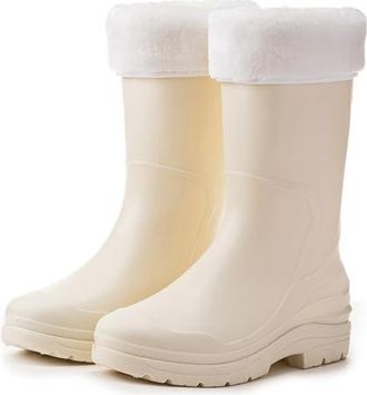 Pangolin Bottes De Pluie Doubl&eacute;es Unisexe Mi-Mollet, Confort Bottes Imperm&eacute;ables Avec Revers Fourr&eacute; Chaud, Chausson En Coton Amovible, Semelle Antid&eacute;rapante Of