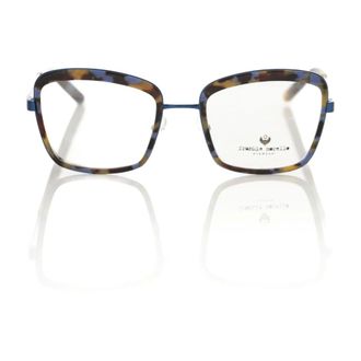 Frankie Morello Femme, Accessoires, Brun, Taille: ONE Size Monture de Lunettes Carr&eacute;e en M&eacute;tal Bleu