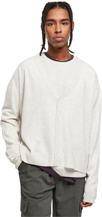 Urban Classics Mens Eco Mix Boxy Cardigan Sweater, lightgrey, XL