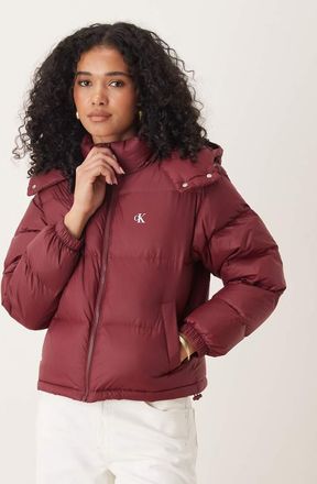 Calvin Klein Jeans Essential - Kurze Steppjacke in Burgunderrot