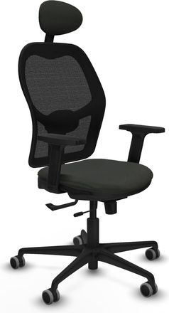 Piqueras y Crespo B&uuml;rostuhl mit 2D-Armen, h&ouml;henverstellbarer Lendenwirbelst&uuml;tze und festem Kopfteil, ausgestattet mit Syncro/Traslack und injiziertem Schaumstoff, Schwa