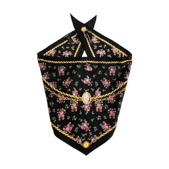 Dolce & Gabbana Femme, Accessoires, Noir, Taille: ONE Size Foulard Triangulaire &agrave; Motif Floral