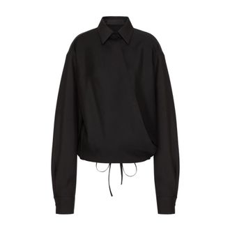 Valentino Garavani Techno Light Wollhemd - - Blouses & Shirts - Damen - Schwarzk - XS