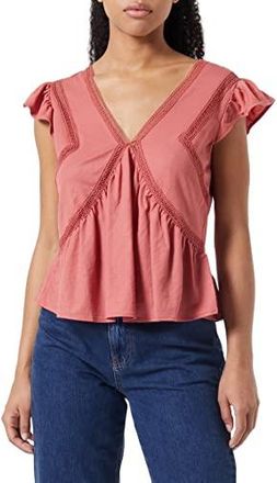 Morgan T-shirt manches courtes à volants Rouge M