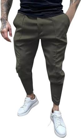Generic Carte Cuire Salopette décontractée élastique Slim pour Homme, Pantalon Tendance pour lextérieur, Salopette de Fitness Ample, Printemps, été et Automne