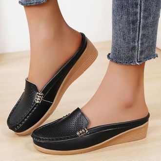 Generic Chaussures compens&eacute;es l&eacute;g&egrave;res &agrave; enfiler pour femme - Couleur unie - Respirantes - Polyvalentes - &Eacute;l&eacute;gantes - Confortables - D&eacute;contract&eacute;es - Loisirs en
