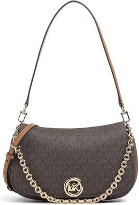 Michael Kors Sac port&eacute; &eacute;paule logo MK Nolita Brun-Noisette