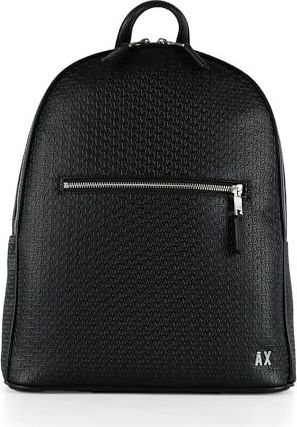 A|X Armani Exchange Elba, Essential, Logo All Over, Zipped Pocket, Hommes, Noir, Taille Unique