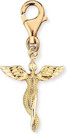 Engelsrufer Damen Charm Anhänger Schutzengel Symbol aus vergoldetem Sterling Silber - Karabinerverschluss - nickelfrei