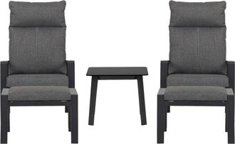 ebuy24 Lena Loungeset 5 teilig inkl. Auflagen, grau