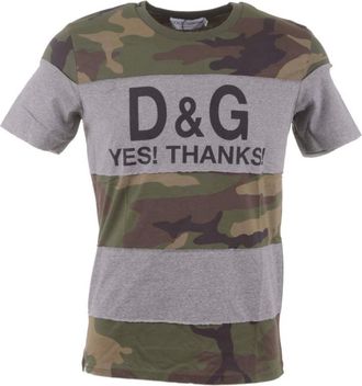 Dolce & Gabbana Homme, Tops, Gris, Taille: L T-Shirt &agrave; Manches Courtes