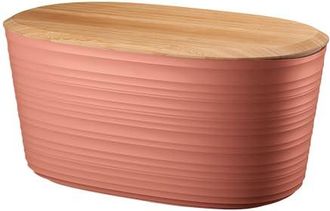 Guzzini Tierra Brotkasten mit Deckel und Schneidebrett aus Bambus, Farbe: Terrakotta