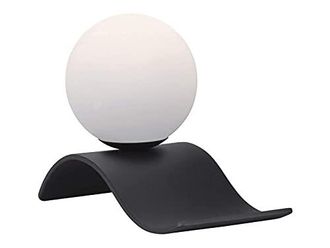 Trio Leuchten Lara 508400132 Tischleuchte, Metall Schwarz matt, Glas weiß