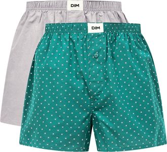 Dim Dim Herren Unterhose Bio-Baumwolle Dim Good x2 Geo-Print/Stahl XXL