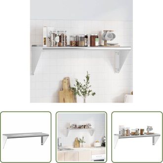 vidaXL Wandhalterung - Wandregal 100x30x31 cm Silbern Edelstahl