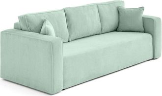 Best Mobilier Bestmobilier - Topaze - canap&eacute; droit 3 places convertible avec coffre en velours textur&eacute;