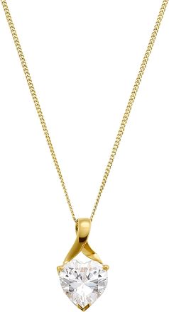 Amor Kette mit Anhänger Damen Halsschmuck, mit Zirkonia synth., 42 cm, Gold, Herz, Kommt in Schmuck Geschenk Box