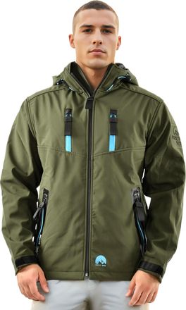 Arctic Seven Herren Softshelljacke (S-5XL) - Wasserabweisend, Atmungsaktiv, Teddy Fleece innen, Warme Jacke Männer - AS-306 Olive XXX-Large