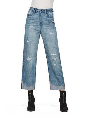 G-Star RAW Damen Tedie Ultra High Straight Turn Up Raw Edge Ankle Jeans