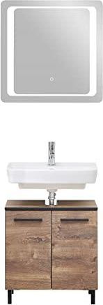 PELIPAL Quickset 374 Badmöbel-Set, Holzwerkstoff, Eiche Ribbeck quer NB, 200x70x33 cm