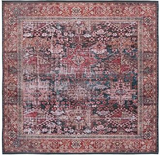 Safavieh Traditionell Teppich für Maschinenwaschbar und rutschfest - Ideal für stark frequentierte Bereiche - Tucson Collection, Kurzer Flor, Beige und Grau, 1