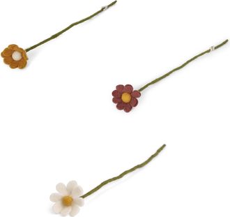 Én Gry & Sif Anemonen/Margeriten handgefilzt - Blumen aus Filz Filzblumen Filzdeko Frühling Ostern - Fair Trade - handgemacht Strauß Strauss (3 = weiß/gelb/rot)