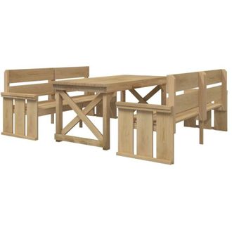 vidaXL vidaXL Ensemble &agrave; manger de jardin 3 pcs Bois de pin impr&eacute;gn&eacute;