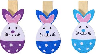 IFUNDOM 10st Osterbaumschmuck Clips Zum Aufhängen Von Fotos Osterschmuck Mini-wäscheklammern Klein Ostereier Holzpflock Osterhasen-wäscheklammern Mini-fotocli