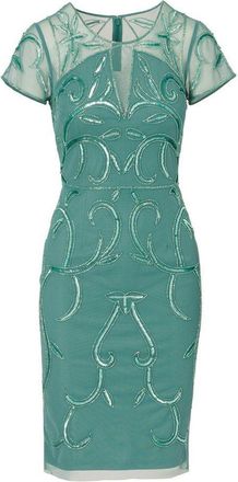 Adrianna Papell Abendkleid Bead Mesh Sheath Dress Verziertes, ma&szlig;geschneidertes Etuikleid