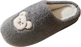 Generic Pantoufles mignonnes, amusantes et mignonnes en mousse &agrave; m&eacute;moire de forme, chaussons moelleux &agrave; enfiler &agrave; fond plat, doublure de pantoufle dhiver, cha