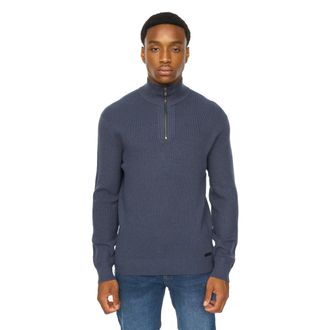 Duck and Cover Potenza Pullover f&uuml;r Herren, mit kurzem Rei&szlig;verschluss, Jerseyware (Marine)