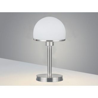 Trio Leuchten Tischleuchte joost ii Silber Glasschirm Wei&szlig; - Touchfunktion, H&ouml;he 39cm