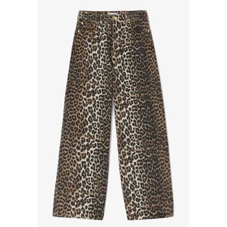 Ganni Leopard Print Lari Jeans - - Jeans - Damen - Braun - W29