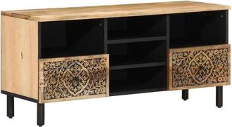 vidaXL Meuble TV 100x33x46 cm bois massif de manguier vidaXL