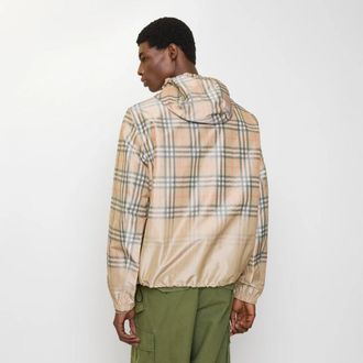 Burberry Check-Pattern Hooded Jacket - Beige