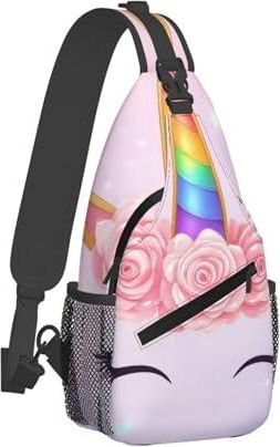 Generic Antivol Sacoche Tactique Cheval Mers Visage Roses Art Roses Sacs &agrave; Bandouli&egrave;re Mode Sac &agrave; Dos Militaire pour Camping Cyclisme Homme