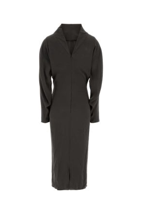 Giorgio Armani Womens Dark Grey Stretch Crepe Dress Volcanic Glass Abiti